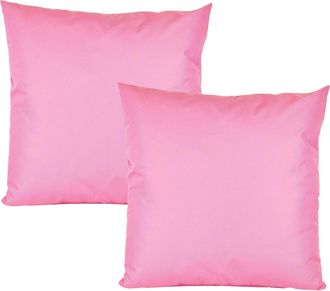 JACK 2er Set Outdoor Kissenhülle Kissenbezug 50x50cm Wasserfest Sitzkissen Lounge Kissen Garten Stuhl Lotus Effekt, Farbe:Rosa