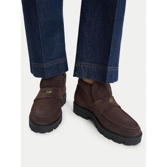 Tommy Hilfiger Stiefeletten Tommy Hilfiger Th Enamel Charm Loafer Boot FW0FW09680 Braun