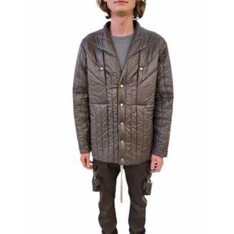 Rick Owens Homme, Vestes, Gris, Taille: L Doudoune matelass&eacute;e col en V
