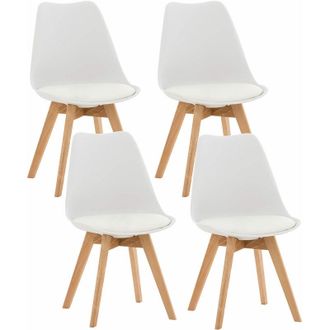 Clp Ensemble de 4 chaises de déjeuner avec une session ergonomique de design moderne dans différentes couleurs colore : Blanc