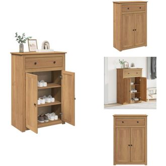 vidaXL Schuhschrank Panama 80x40x114 cm Massivholz Kiefer - Schuhschrank - Schuhschr&auml;nke - Schuhaufbewahrung - Schuhregal