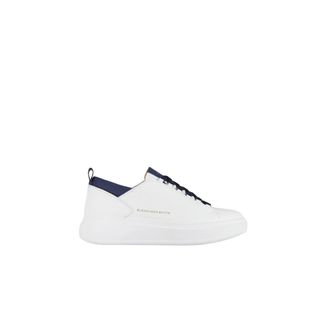 Alexander Smith Wembley Uomo aus weichem wei&szlig;em Leder mit blauen Details - - Shoes - Herren - Wei&szlig; - 43 EU