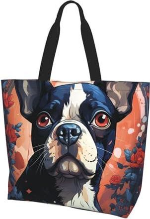 Generic Chien Aux Grands Yeux Sac Cabas D&eacute;contract&eacute; Sacs De Courses R&eacute;utilisable Sac Courses Pour Quotidienne Universit&eacute; Plage