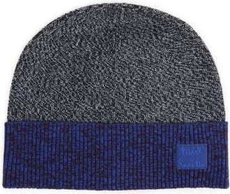 Paul Smith Bonnet bi-colore en laine m&eacute;rinos m&eacute;lang&eacute;e