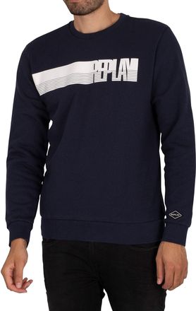 Replay Herren M3509.000.21842 Sweatshirt, 085 Blue, M