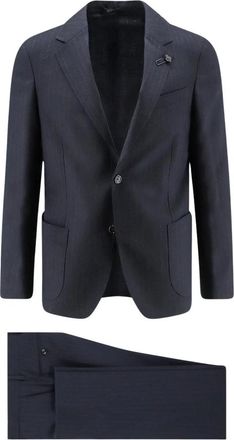 Lardini Anzug aus Schurwolle mit Nadelstreifenmuster - - Suits - Herren - Blau - 3XL