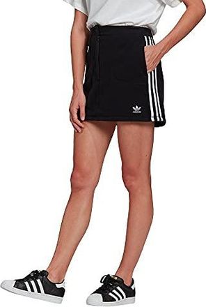adidas Originals adidas Jupe coupe ajustée avec fermeture éclair et bouton pression., Noir, 38
