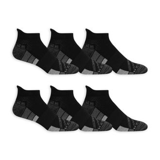 Fruit Of The Loom Mens Breathable Performance Cushion Low Cut Tab Socks 6 Pair, Black, Mens Shoe Size: 12-16
