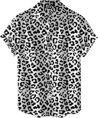 Generic Chemise tropicale hawa&iuml;enne &agrave; manches courtes pour homme, chemise boutonn&eacute;e pour la plage, les Cara&iuml;bes, flamant rose, tendance, graphique, d&eacute;contract