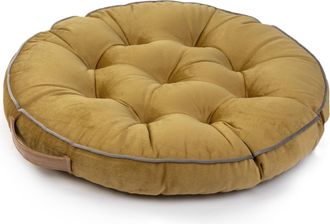 Paco Home Bodenkissen Boden Kissen Sitzkissen versch. Farben Innen Auflage Weich Dekorativ Rund Uni Yoga Meditation, Farbe:Ocker, Größe:58x58x6cm