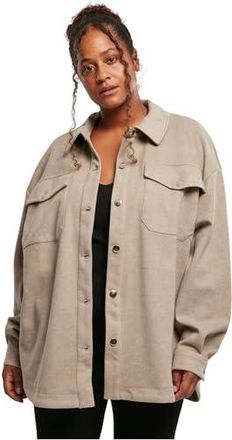 Urban Classics Ladies Classic Overshirt Chemise, Taupe, XXXXL Femme
