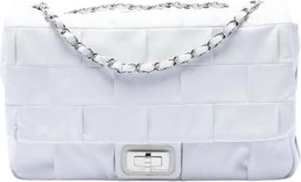 Chanel Sac bandouli&egrave;re en cuir dagneau patchwork pr&eacute;-appr&eacute;ci&eacute; - Femme - Pre-owned - Blanc - Taille: ONE Size