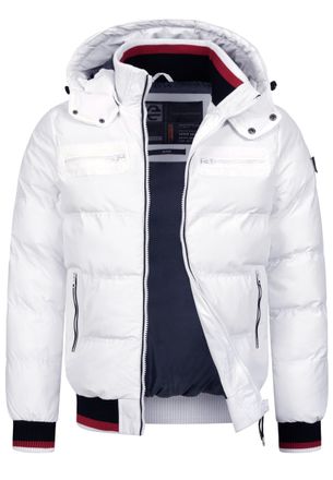 Indicode Herren Marlon Steppjacke in Daunenjacken-Optik | Winterjacke Übergangsjacke Optical white, XL
