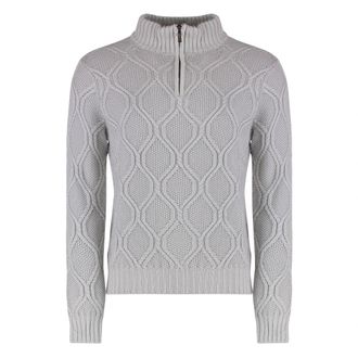 Moorer Gerippter Woll Rollkragenpullover - - Knitwear - Herren - Grau - 2XL