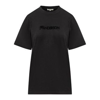 J.W.Anderson Femme, Tops, Noir, Taille: 36 FR T-shirt avec logo brod&eacute;