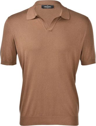 Gran Sasso Homme, Tops, Brun, Taille: L 168 Tennis Polo