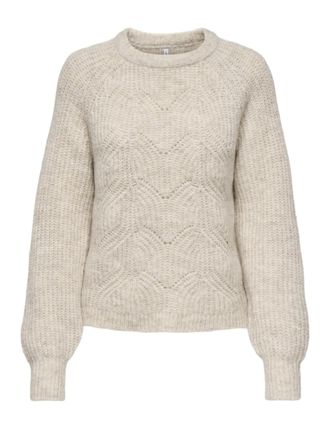 Only Damen Onlgila Life Ls Structure O-Neck Bf KNT, Whitecap Gray, S