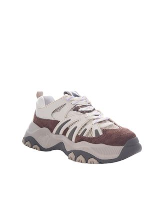 Patrizia Pepe Panelled Leather Sneaker - Brown