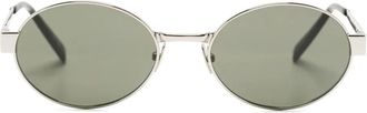 Saint Laurent Eyewear Sonnenbrille mit ovalem Gestell - Silber
