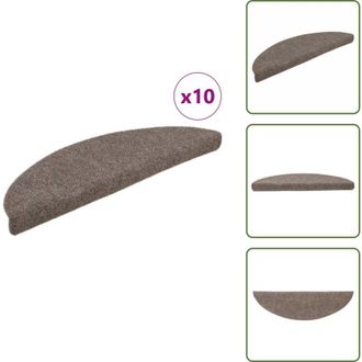 vidaXL Vidaxl - Tapis autoadh&eacute;sifs de marches 10 pcs beige 56x17x3cm aiguillet&eacute; - Tapis Descalier - Tapis Marche - Tapis Antid&eacute;rapant - Protection Escalier