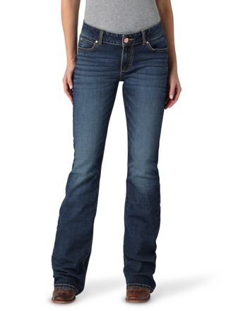 Wrangler Damen Retro Mae Mid Rise Stretch Bootcut Jeans, Mittlere Wäsche, 1W x 34L