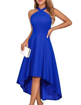 Dresstells Robe de Cocktail Dames &eacute;l&eacute;gant &eacute;t&eacute; Vintage Rockabilly Licou Mariage Robes dinvit&eacute; pour la Soir&eacute;e Bal Graduation Royal Blue 2XL