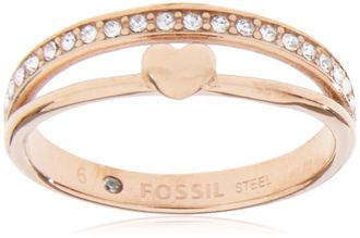 Fossil Ring F&uuml;r Frauen Vintage Glitz, L&auml;nge: 21,5 X 20 X 6 Rose Gold Edelstahl Ring, JF03460791