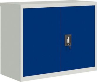 vidaXL Aktenschrank Hellgrau und Blau 90x40x70 cm Stahl Vidaxl