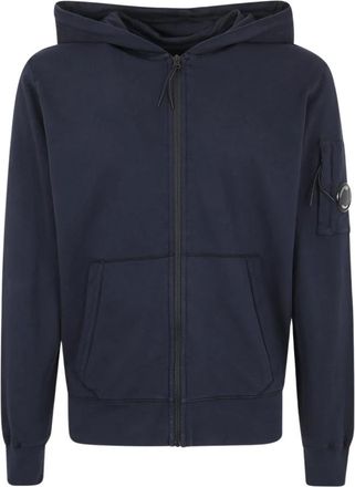 C.P. Company C.p. Company, Homme, Sweatshirts et sweats &agrave; capuche, Bleu, Taille: XL Zip Hooded Lens SweaT-shirt