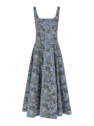 Staud Knielanges Kleid - Hellblau