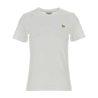Maison Kitsun&eacute; Baby Fox Regular T-Shirt - - Tops - Damen - Wei&szlig; - XS