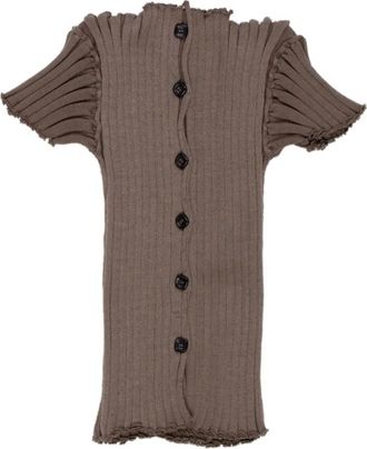 A. Roege Hove cardigan Katrine &agrave; design nervur&eacute; - Marron