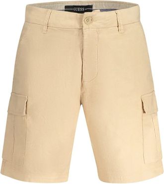 Guess Homme, Shorts, Beige, Taille: W34 Short Bermuda Beige avec Logo