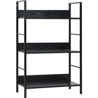 vidaXL B&uuml;cherregal 3 Regalb&ouml;den Schwarz 60&times;27,6&times;90,5 cm Holzwerkstoff Vidaxl