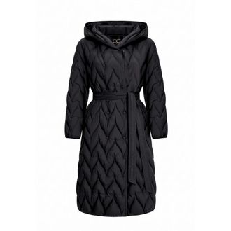 Cesare Gaspari Steppmantel mit Chevron-Steppung und G&uuml;rtel - - Coats - Damen - Schwarzk - M