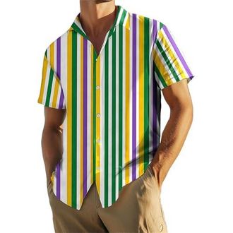 Generic Costume de carnaval pour homme - Chemise &agrave; manches courtes - Coupe droite - Chemise d&eacute;contract&eacute;e avec boutonni&egrave;re - Chemise d&eacute;t&eacute; tendance streetwear -