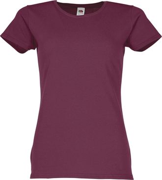 Fruit Of The Loom Ladies Iconic T-Shirt Gr&ouml;&szlig;e S - XXL, Farbe:Burgund, Gr&ouml;&szlig;e:2XL