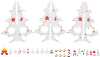 OSALADI Kleiner 3D Holz Weihnachtsbaummodell Faltbare Weihnachtsdekoration Miniatur Weihnachtsbaumschmuck für Tisch und Wohnraumdeko