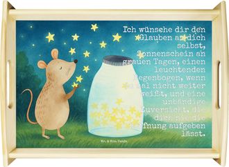 Mr. & Mrs. Panda Tablett Maus Sterne Design - Geschenk, Holztablett, Kindergeburtstag, serviertablett aus Holz, Schwangerschaft, Taufe, Servier, Geburtstag, Lustige Sp