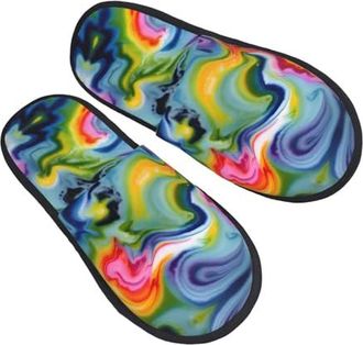 Generic Pantoufles Impression Tie Dye Slippers Confort Hiver Chaussons Pour Unisex Chambre Ext&eacute;rieur L
