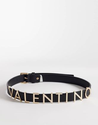 Valentino Emma Winter - Ceinture &agrave; logo - Noir et dor&eacute;