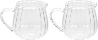 Amosfun Pichet En Verre Transparent 100Ml Avec Bec Verseur Unique Mini Carafe Pour Lait Sauce CrèMe Sirop Usage Cuisine Bar À Café