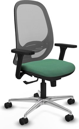 Piqueras y Crespo zylindrischer Schreibtischstuhl mit 3D-Armen, h&ouml;henverstellbare Lendenwirbelst&uuml;tze, ausgestattet mit 3 Positionen und Schneidschaum, Grau/Smaragdgr&uuml;n