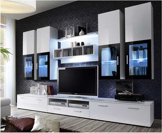 Paris Prix Paris Prix - Meuble tv Mural Design Lyra 300cm Blanc