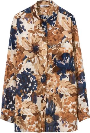 Rosso35 Rosso35, Femme, Blouses et Chemises, Multicolore, Taille: 42 FR Chemise L&eacute;g&egrave;re en Voile de Coton
