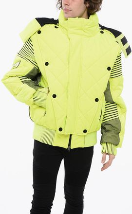 Balmain Padded Jacket NEON With Mesh Details And Removable Hood Balmain