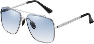 Generic Lunettes De Soleil &Agrave; Grande Monture En M&eacute;tal D&eacute;grad&eacute; Color&eacute; For Hommes Et Femmes, Lunettes De Soleil De Conduite For Photo De F&ecirc;te &Agrave; La(Blue)