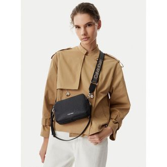 Calvin Klein Handtasche Calvin Klein Webbing 2X Strap Camera Bag LV04F3656G Schwarz