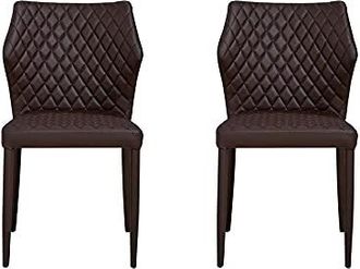 Homemania Stuhl, Metall, Stoff, braun, 56 x 47 x 84 cm