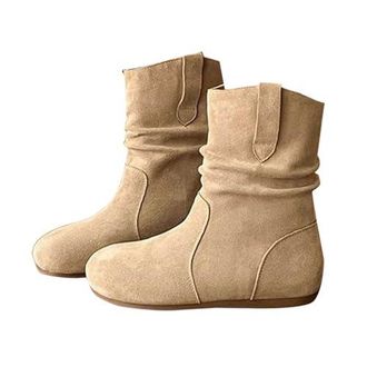 Generic Tongs de couleur unie pour femme, bottes dhiver chaudes en coton doubl&eacute;es de polaire, chaussures d&eacute;contract&eacute;es &agrave; enfiler avec semelle souple, pantoufl